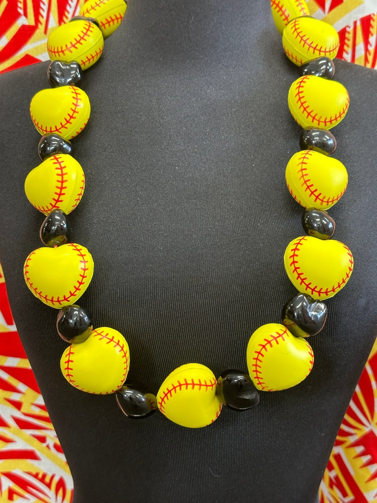 Love at First Pitch Heart Shaped Softball Kukui Lei - CHEEHOOlife ...